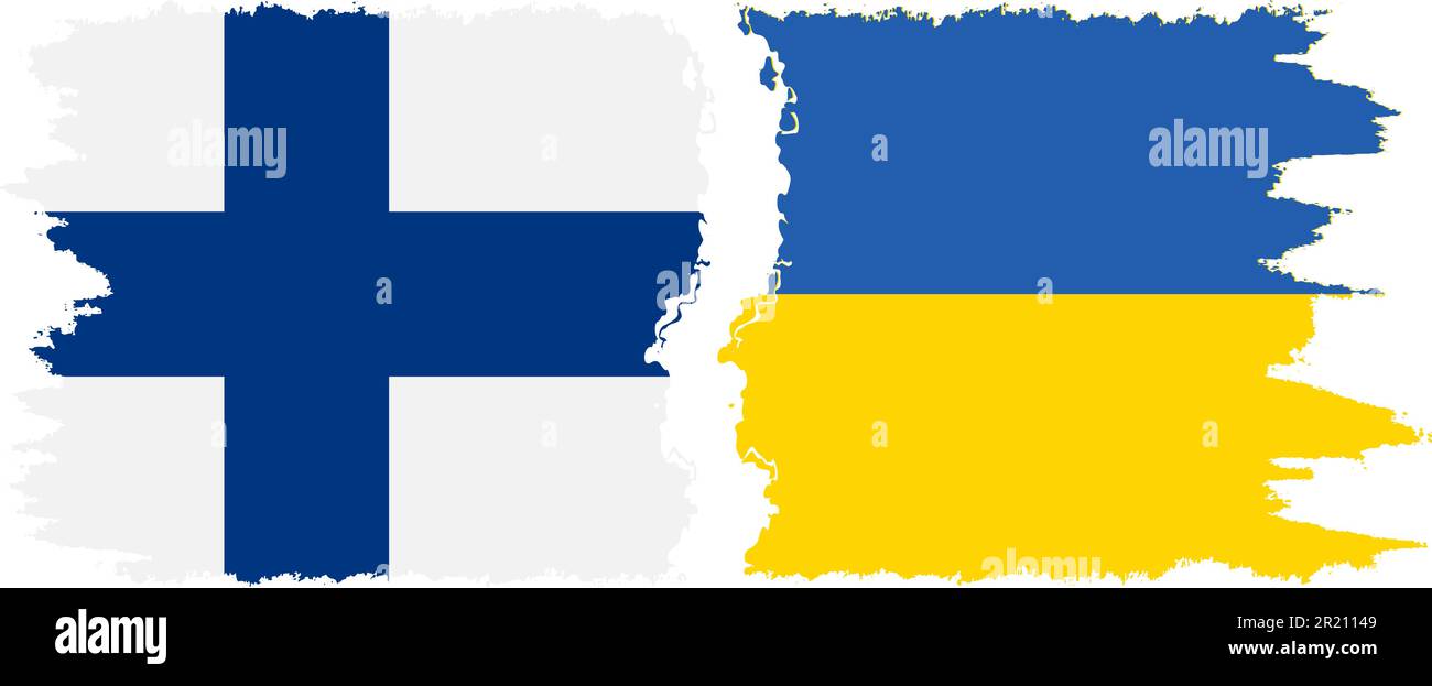 Ukraine and Finland grunge flags connection, vector Stock Vector Image ...