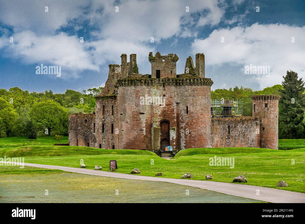 These the ruins of the 13th century Scottish fortress of Caerlaverock ...