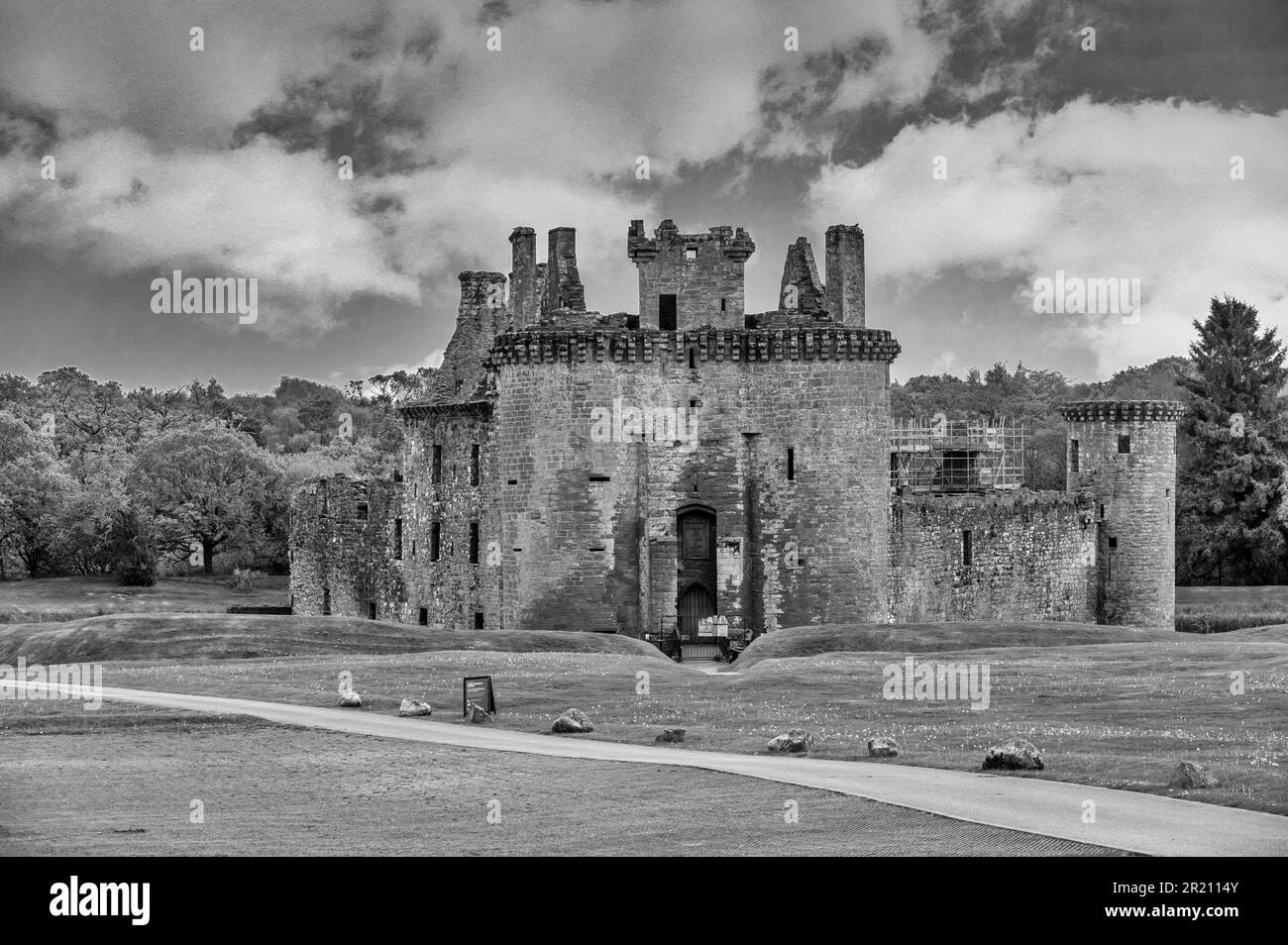 These the ruins of the 13th century Scottish fortress of Caerlaverock ...