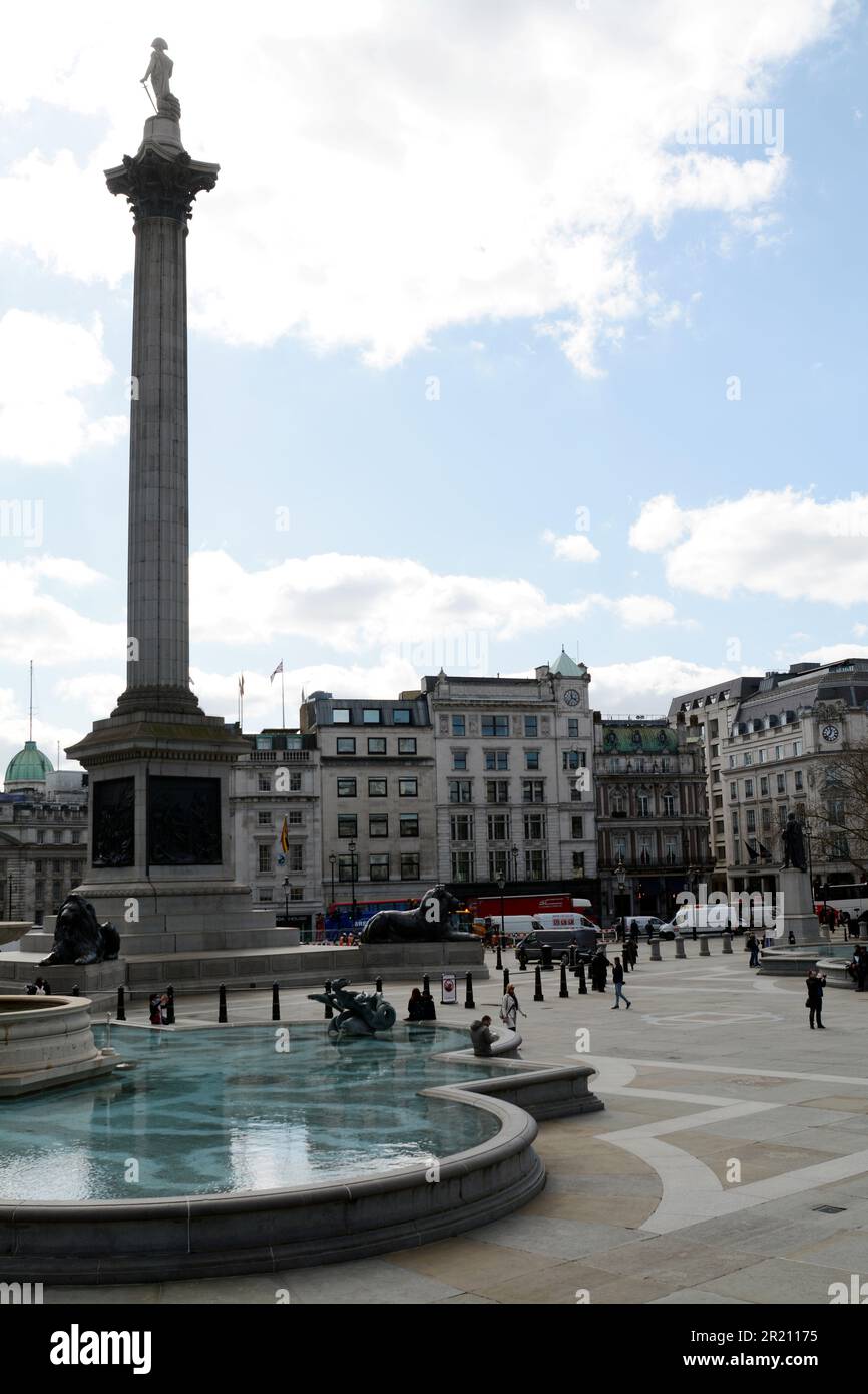 Trafalgar Square was almost empty as were many streets and public places across London as the ...