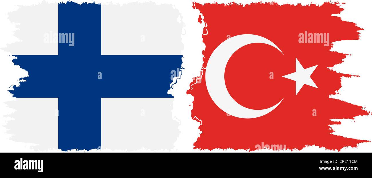 Turkey and Finland grunge flags connection, vector Stock Vector Image ...