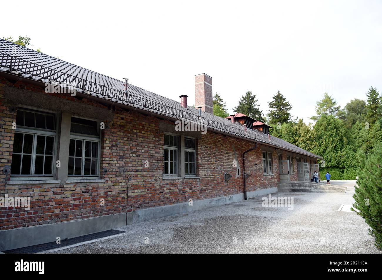 Photograph showing the exterior of a crematoria at Dachau concentration ...