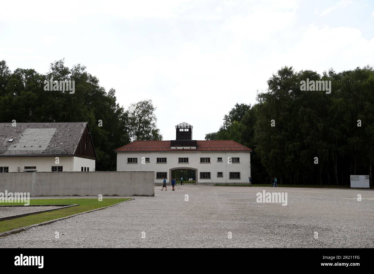 Photograph showing the entrance to Dachau concentration camp from ...