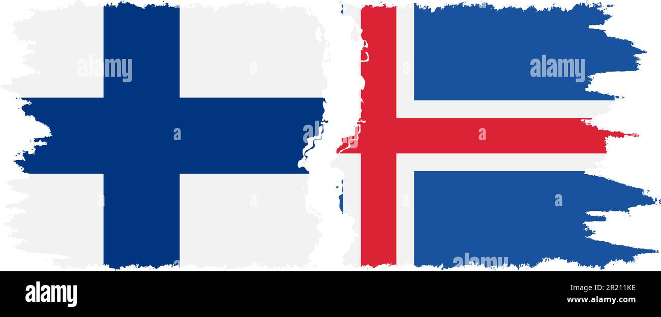 Iceland and Finland grunge flags connection, vector Stock Vector Image ...