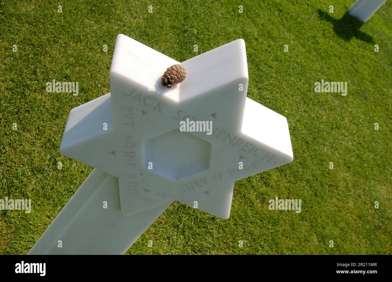 Photograph of a Jewish grave at the Normandy American Cemetery and ...