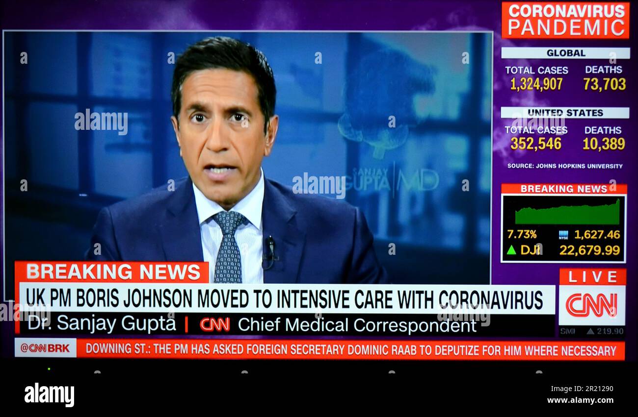A screengrab from CNN as Dr Sanjay Gupta reports on Breaking News that ...