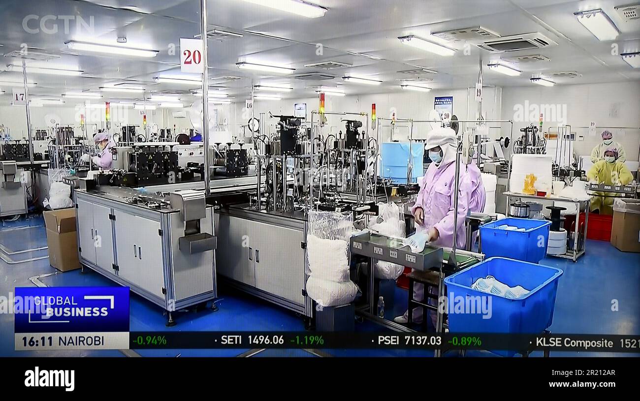 A screengrab from a news broadcast on CGTN, China Global Television ...