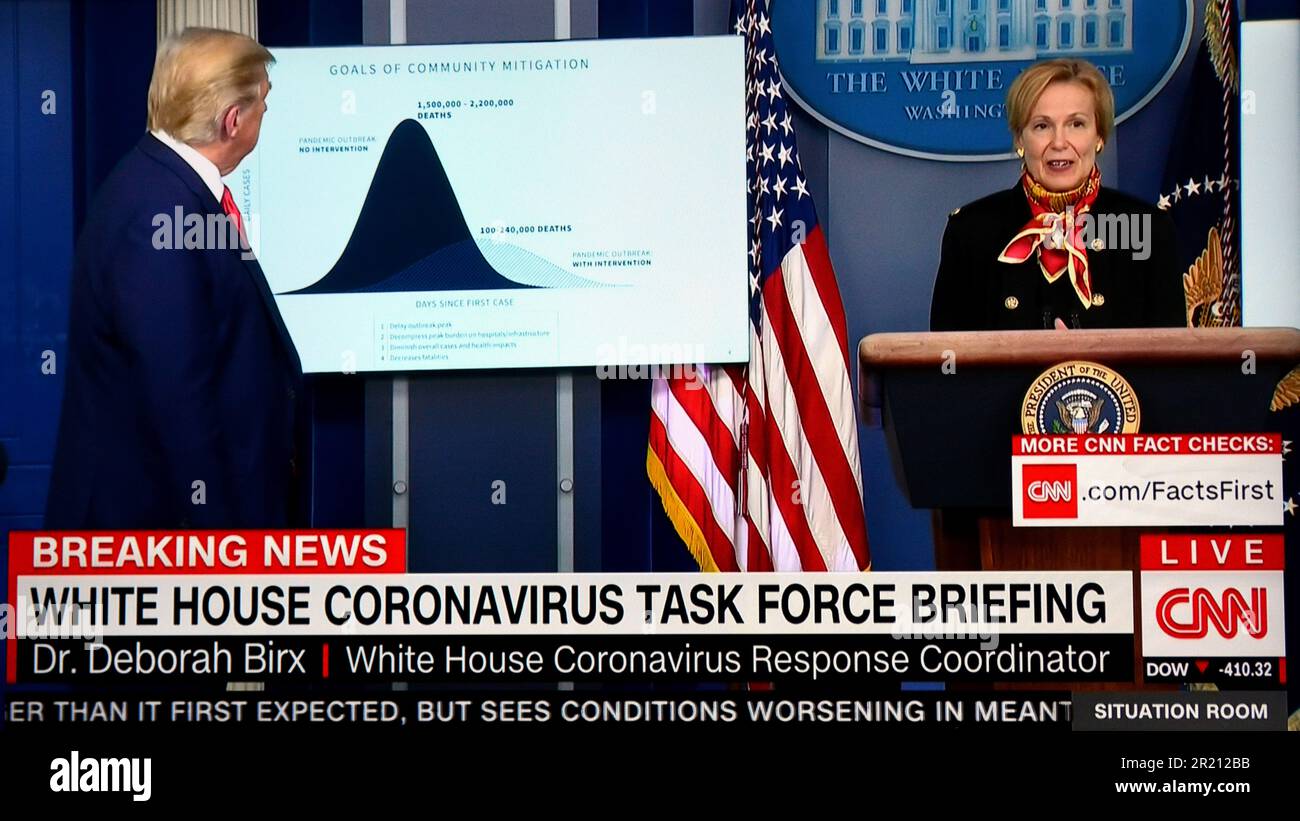 A screengrab from CNN depicts Dr Deborah Birx speaking during a White ...