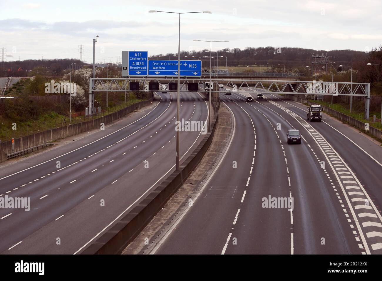 Photograph of the M25 near Brentwood Essex, during the COVID-19 ...