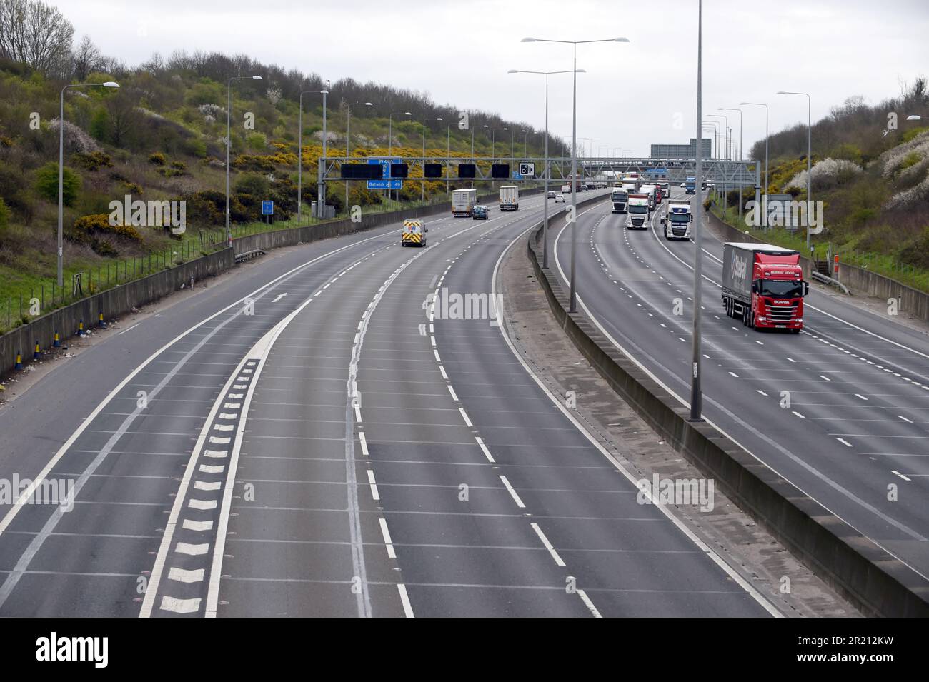 Photograph of the M25 near Brentwood Essex, during the COVID-19 ...