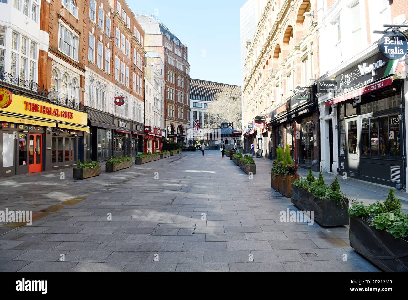 Photograph of empty streets near Leicester Square, London, during the ...