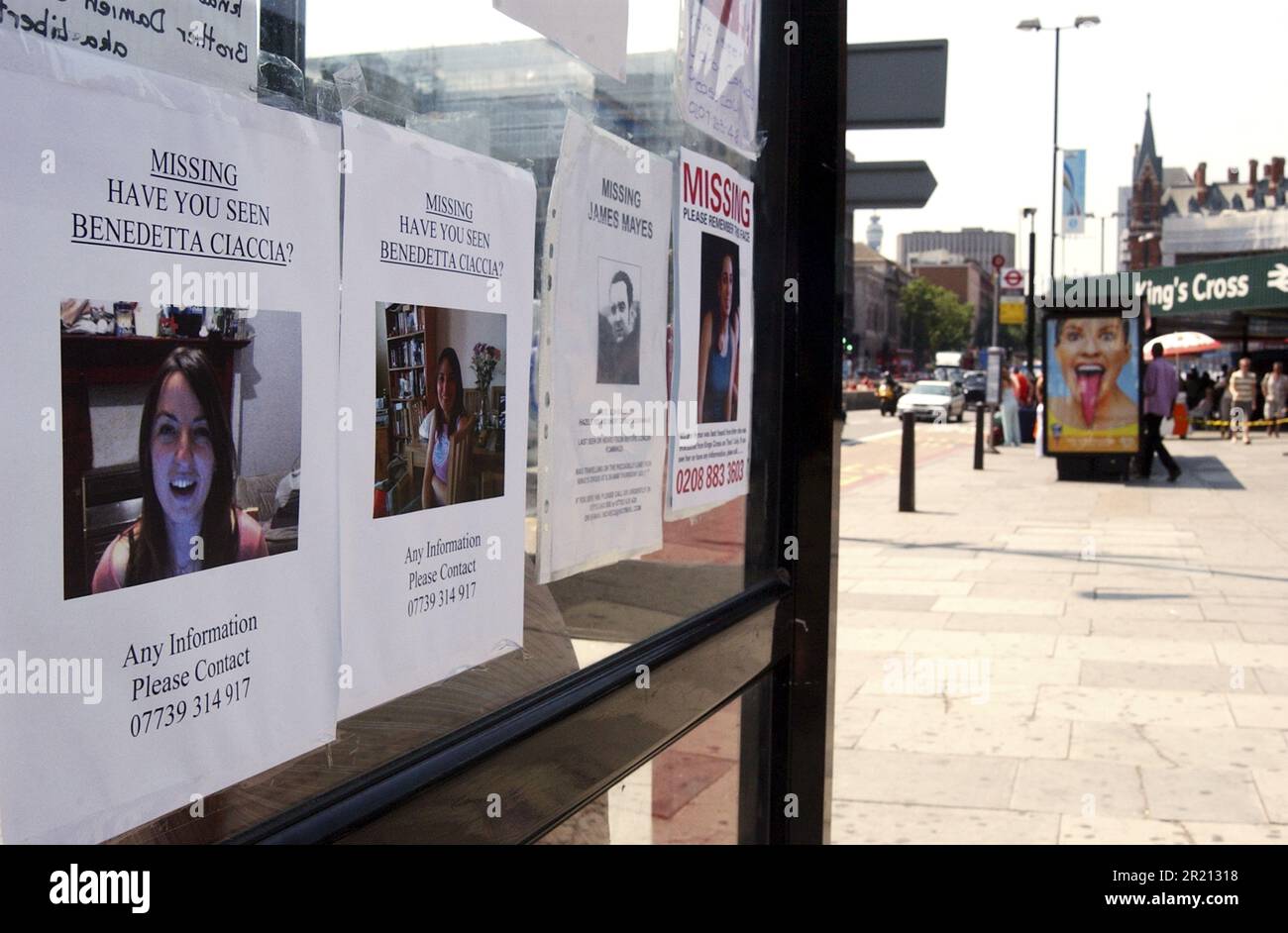 Photograph of a poster of one the missing after the 7/7 terror attack ...