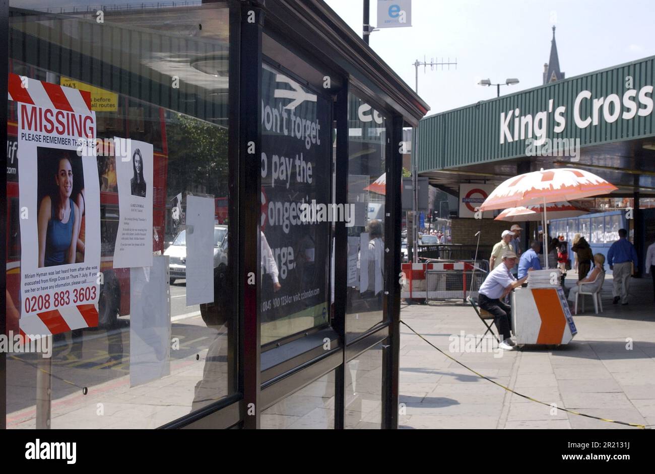 Photograph of a poster of one the missing after the 7/7 terror attack ...