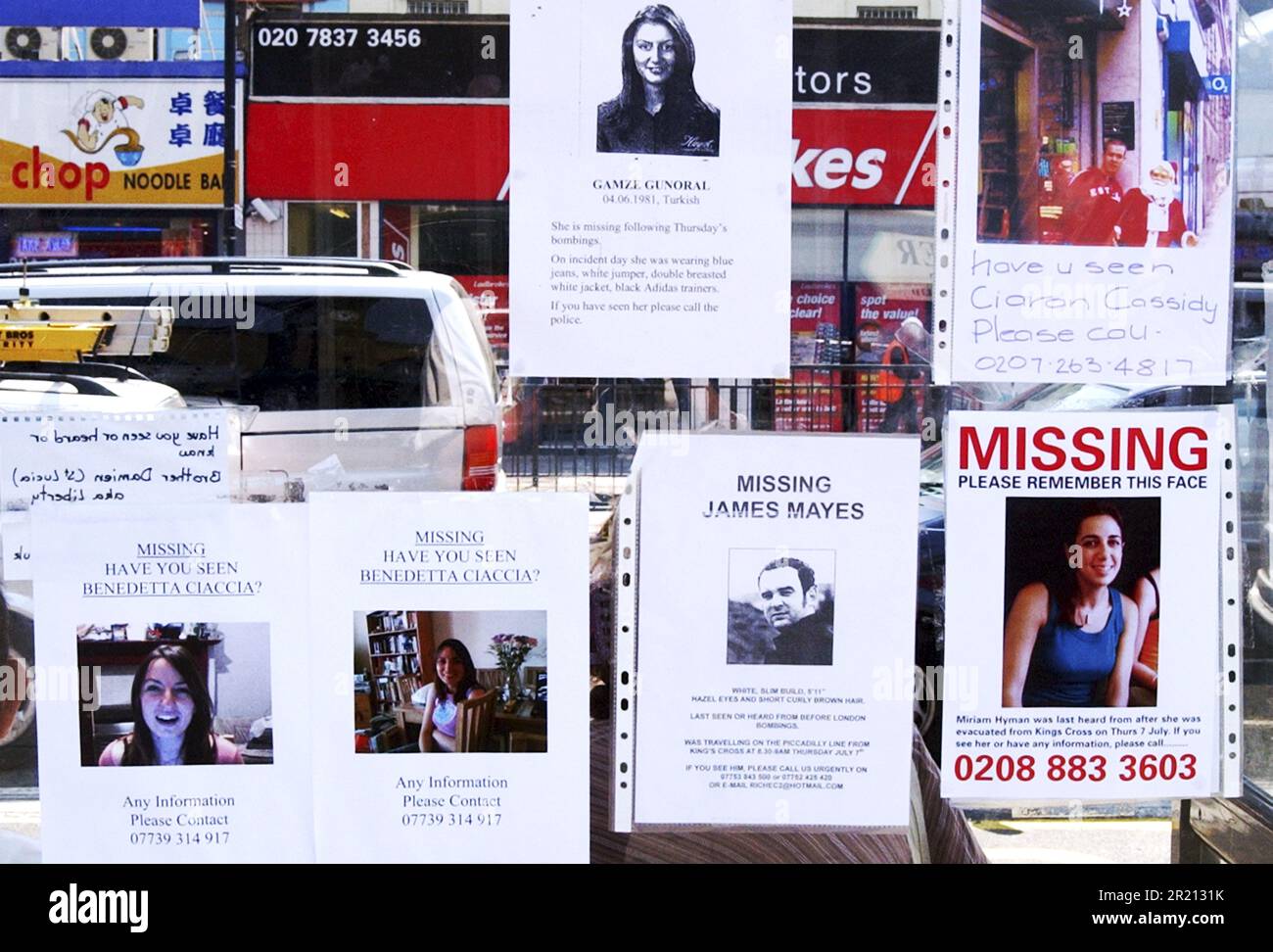 Photograph of a poster of one the missing after the 7/7 terror attack ...