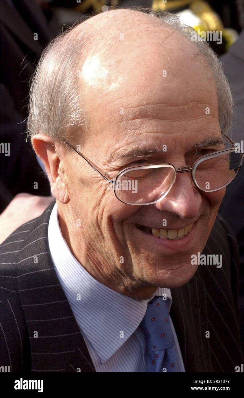 Photograph of Lord Tebbit during a visit by Lady Thatcher to Romford ...