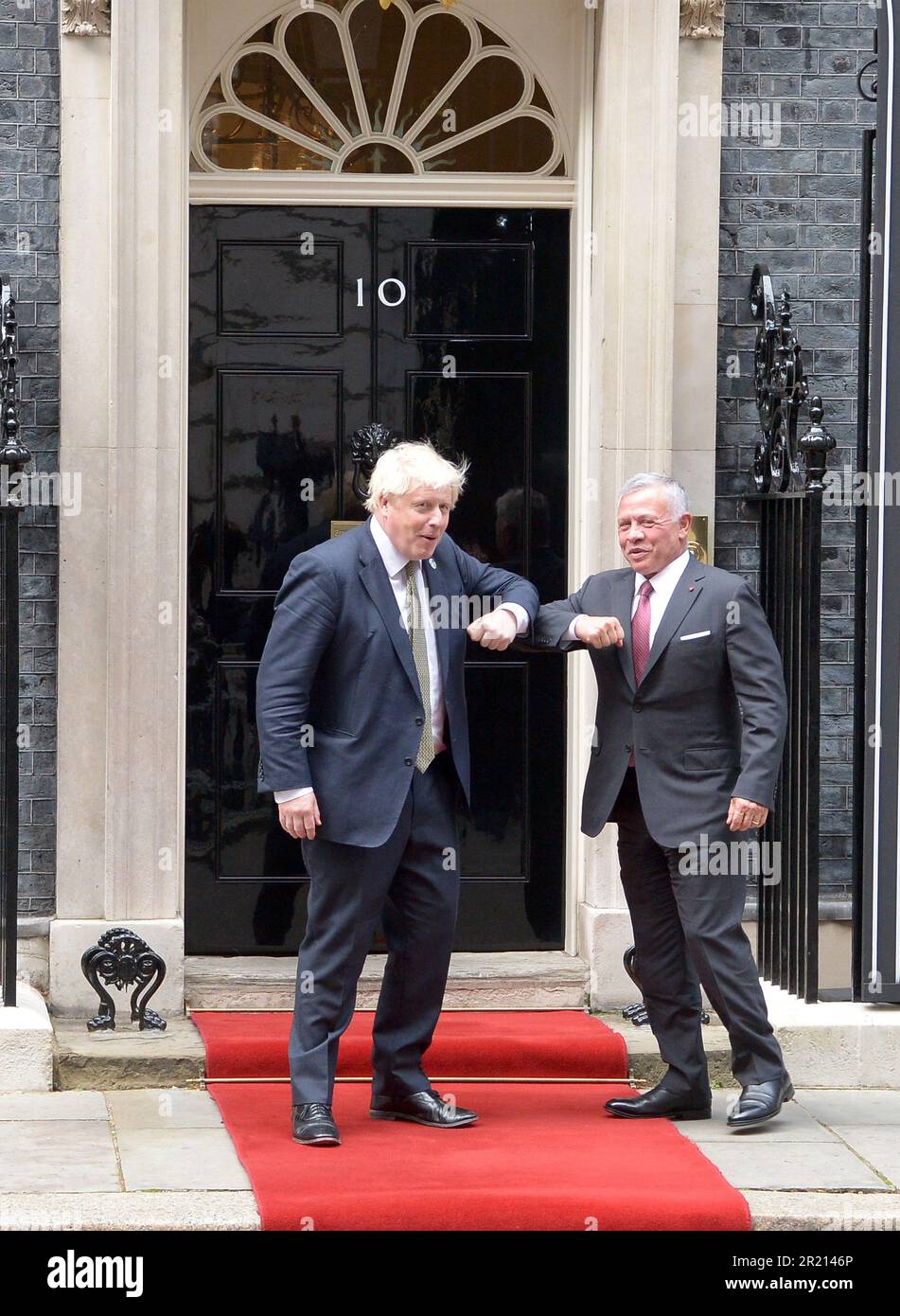 King Abdullah II of Jordan arrives in Downing Street to meet with the ...