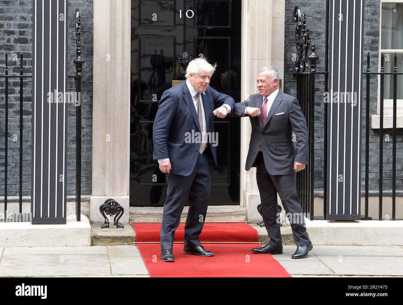 King Abdullah II of Jordan arrives in Downing Street to meet with the ...