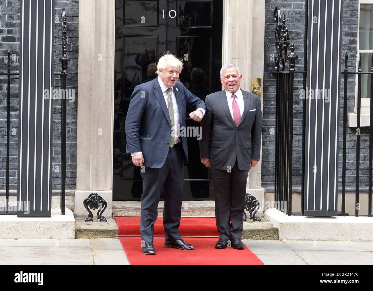 King Abdullah II of Jordan arrives in Downing Street to meet with the ...