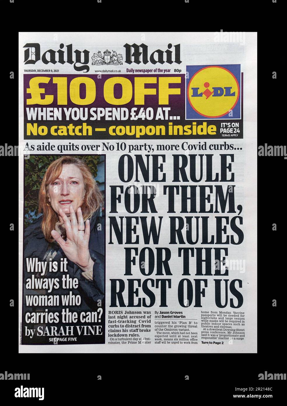 Front page Daily Mail newspaper headlines after the resignation of ...
