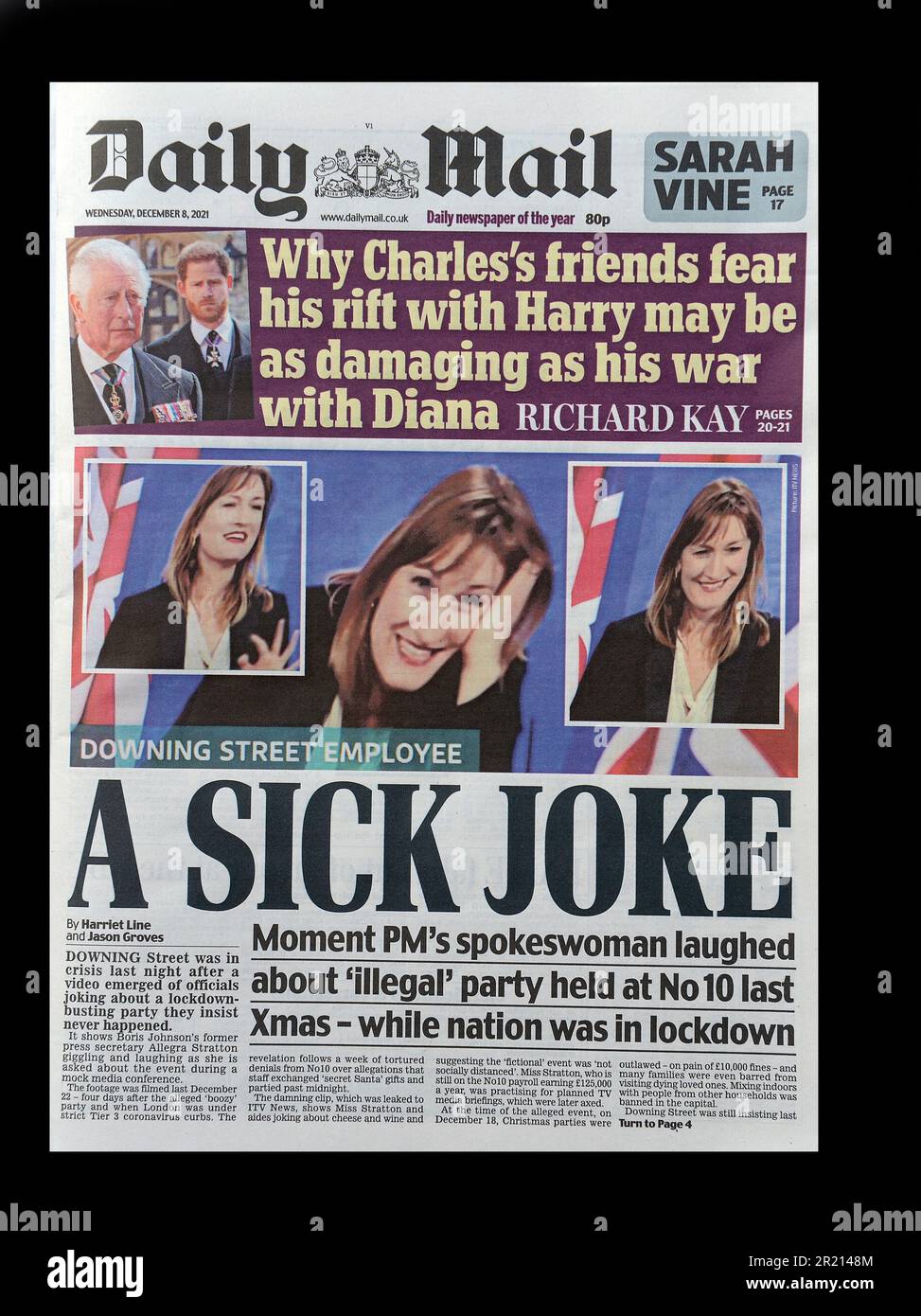 Front page Daily Mail newspaper headlines after the resignation of ...
