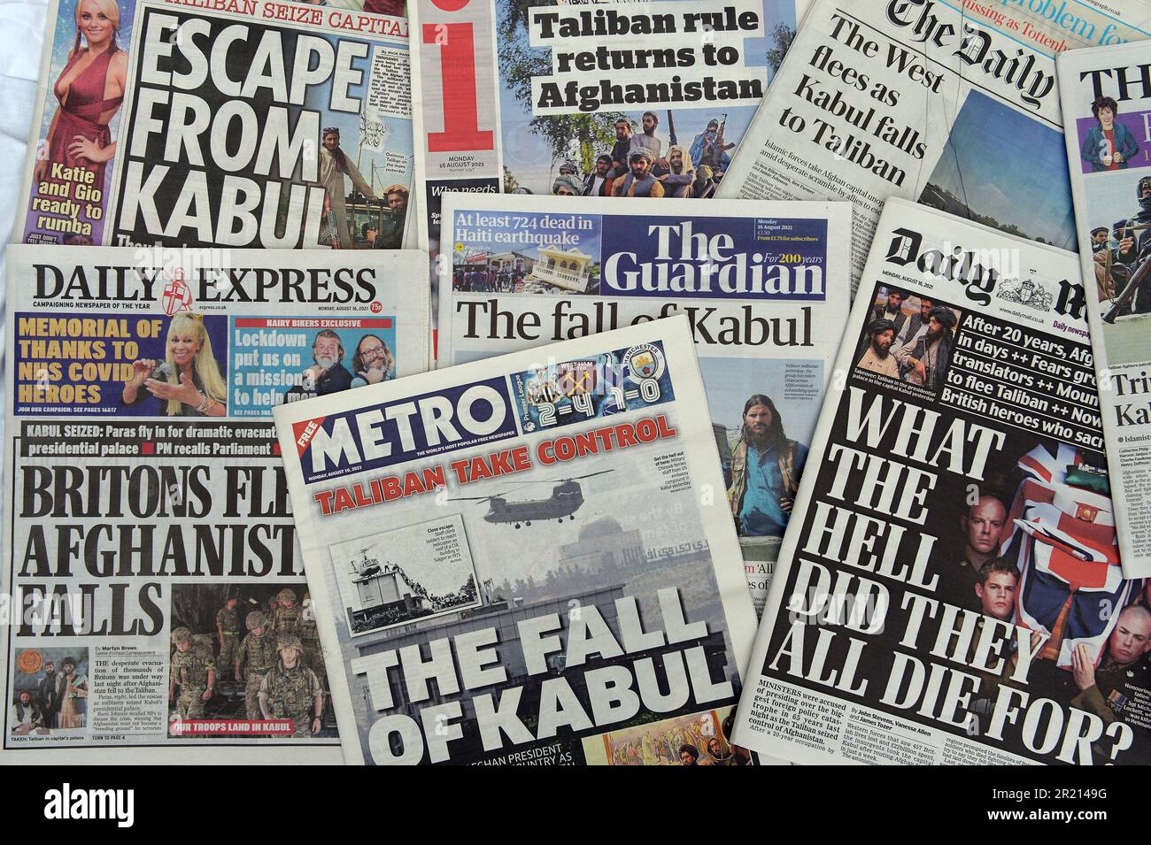 British newspaper coverage of the 2021 fall of Kabul, which came to be ...