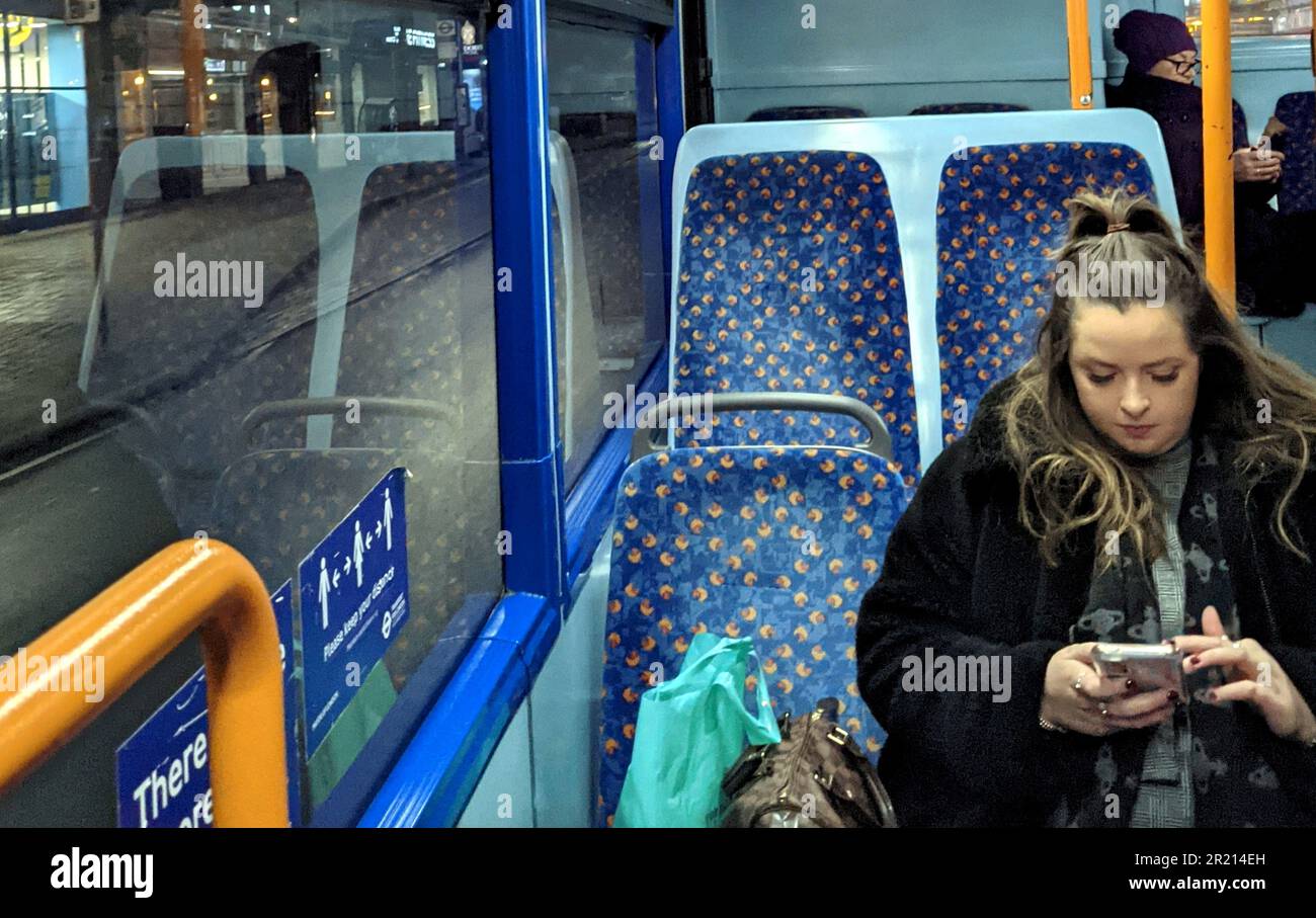 Passengers required to wear a mask on the London Buses amid the COVID ...