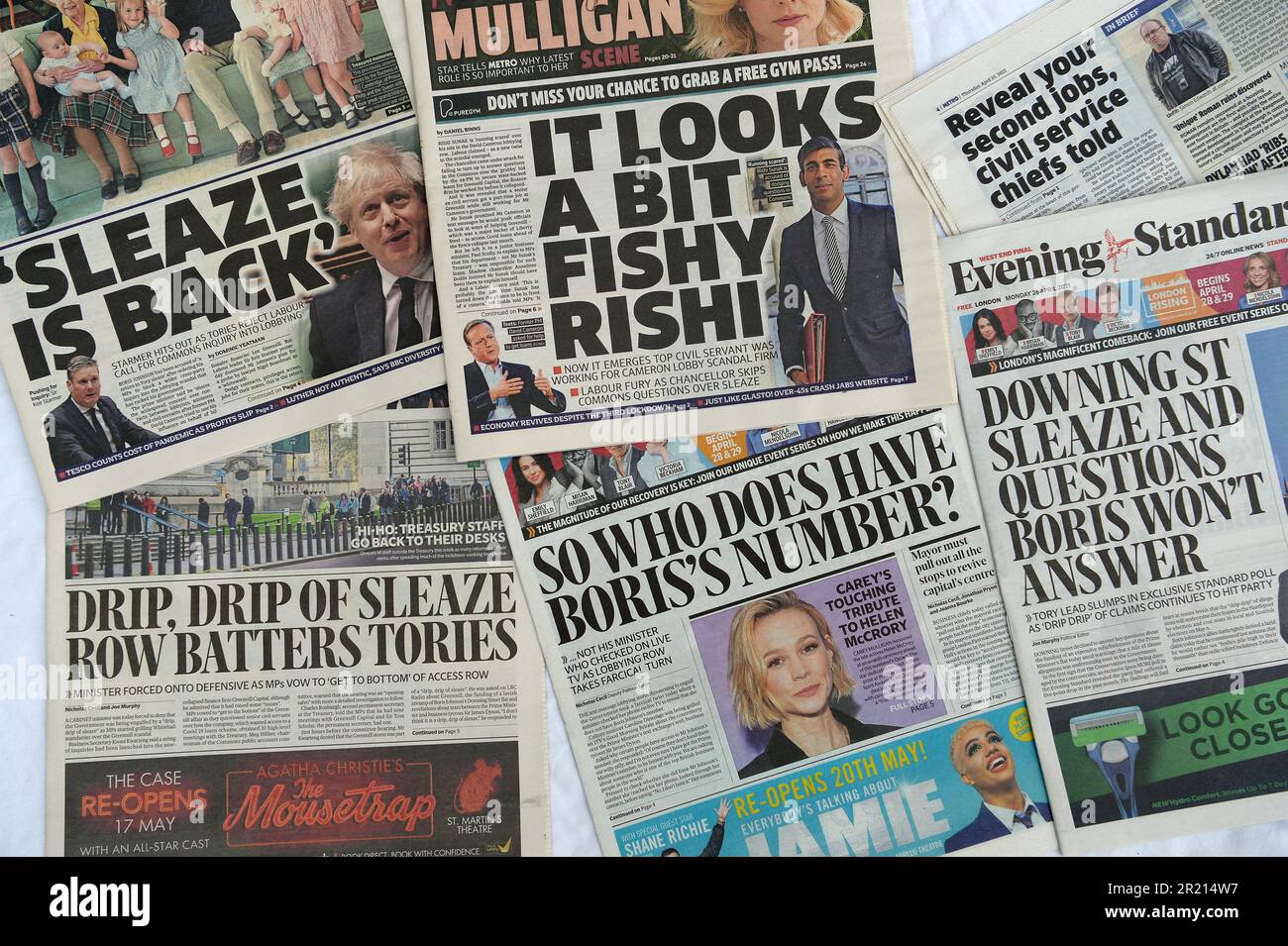 Headlines in The Metro and Evening Standard in late April 2021 reports ...