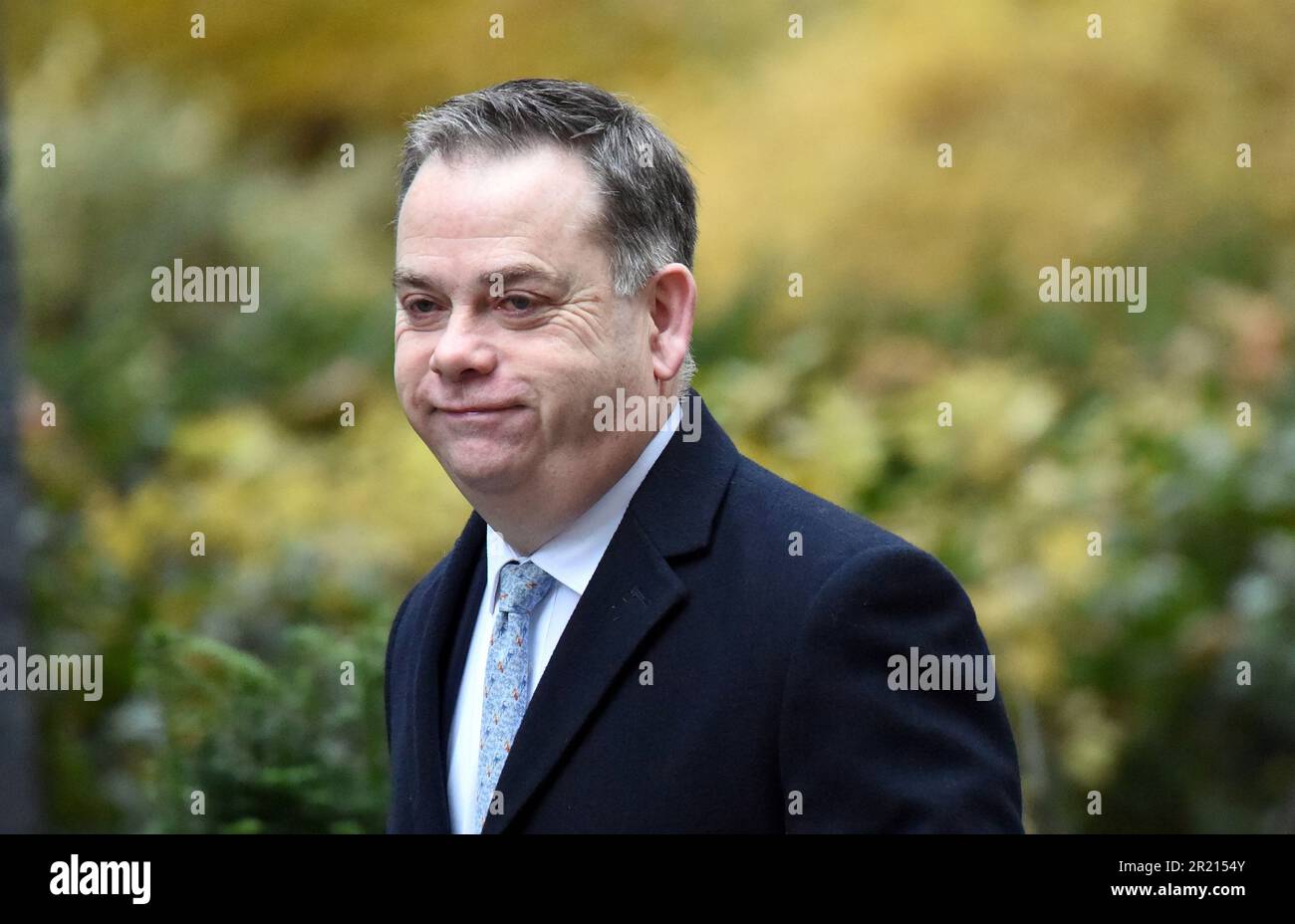 Nigel Adams, Minister without Portfolio, arrives in Downing Street for ...