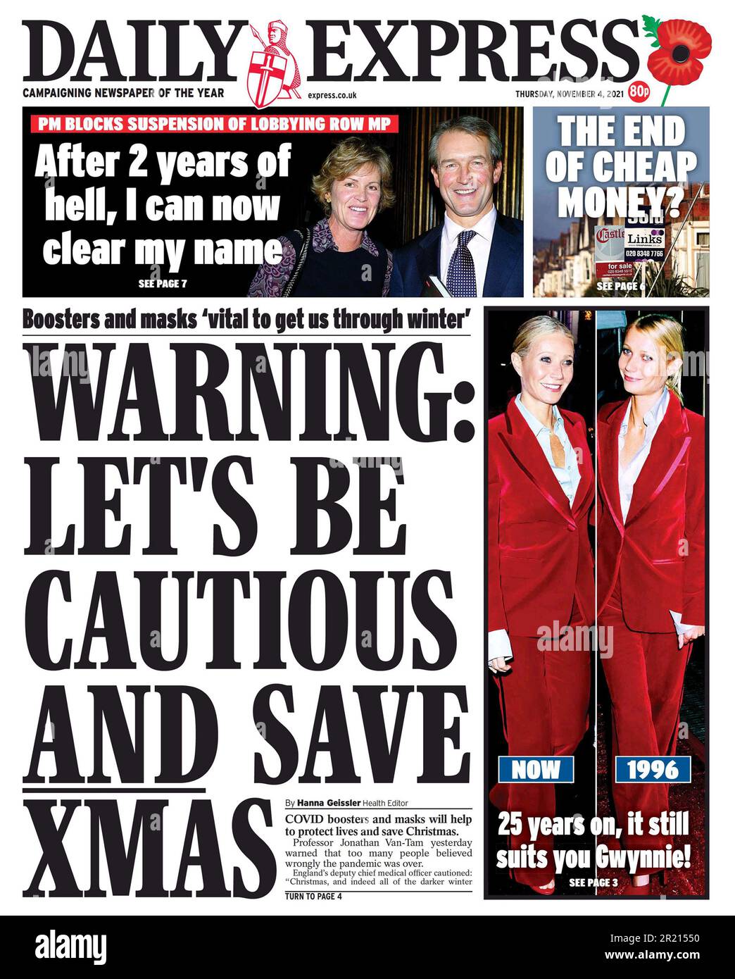 British newspaper headlines during the Owen Patterson sleaze affair ...