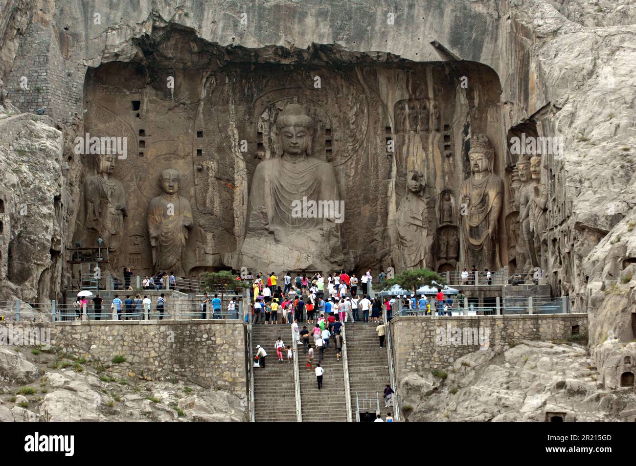 Longmen Grottoes (Dragon's Gate Grottoes) or Longmen Caves. in Luoyang ...