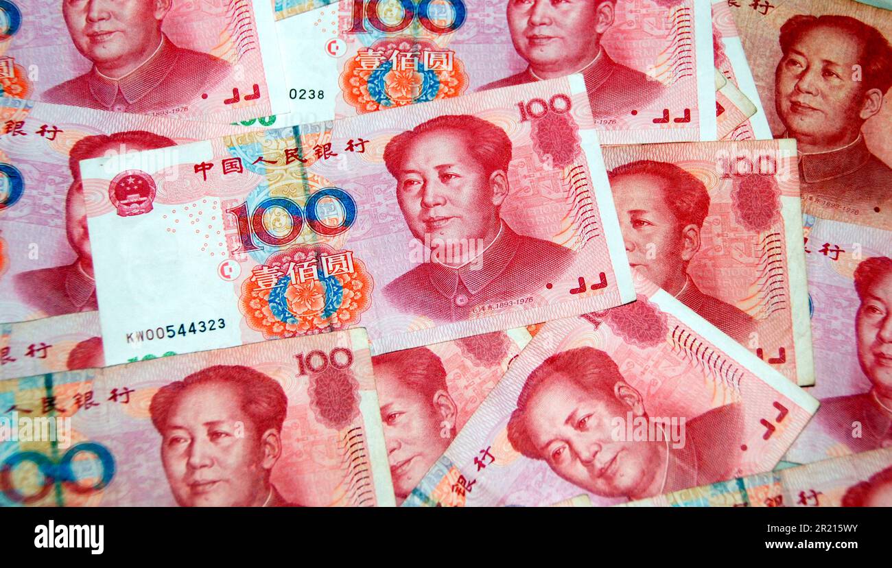 Chairman Mao Zedong depicted on Chinese currency banknotes Stock Photo ...