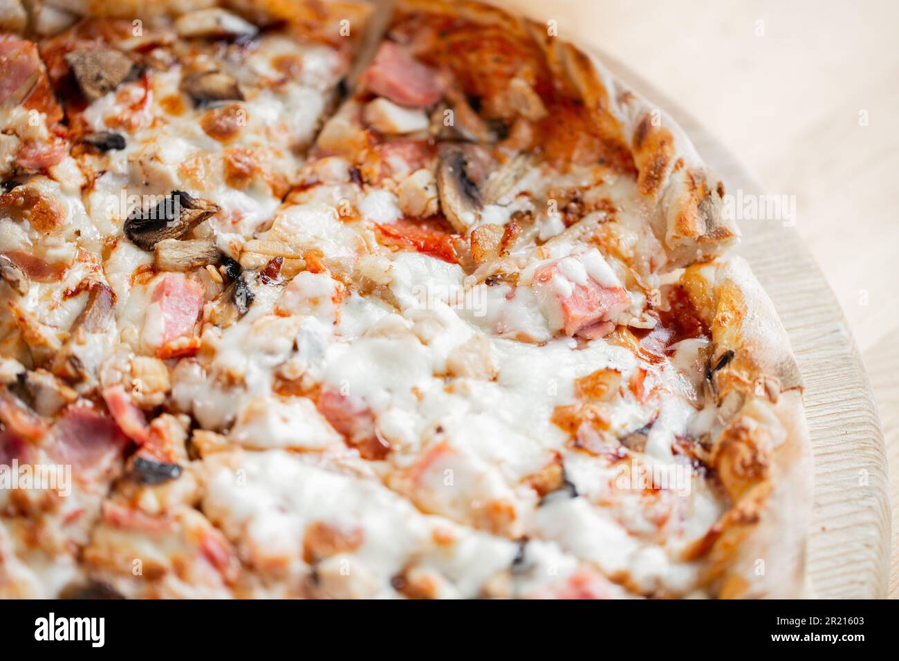 one people taking slices of pizza out of the box. fast delivery of food ...