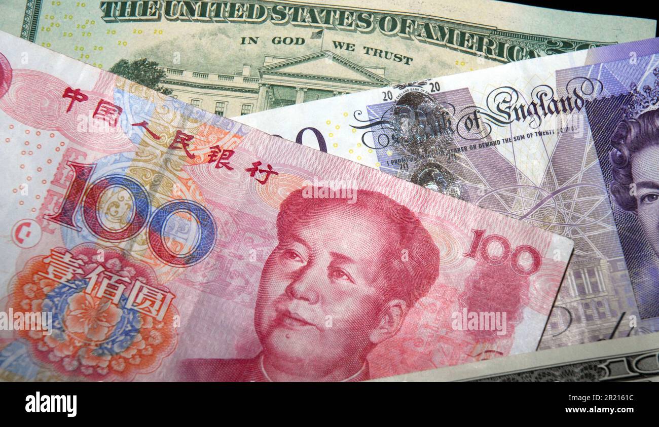 Chairman Mao Zedong depicted on Chinese currency banknotes Stock Photo ...