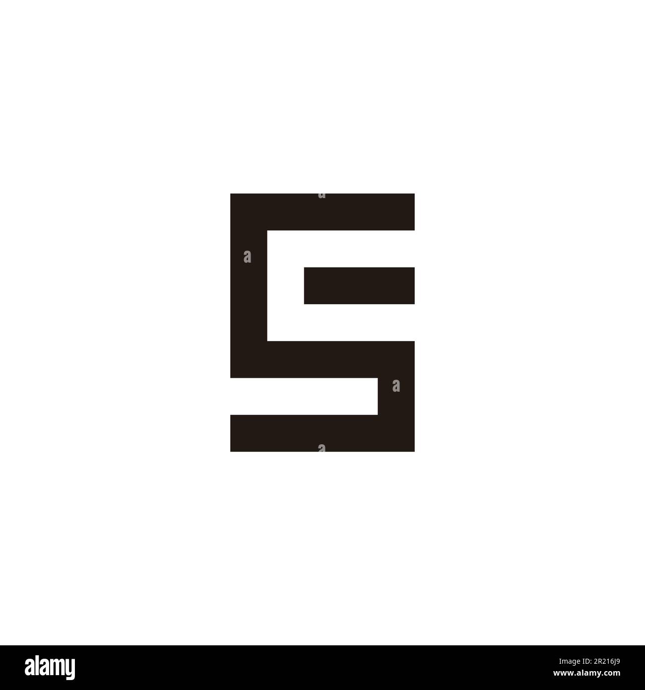 Letter s and c square, unique geometric simple symbol logo vector Stock ...