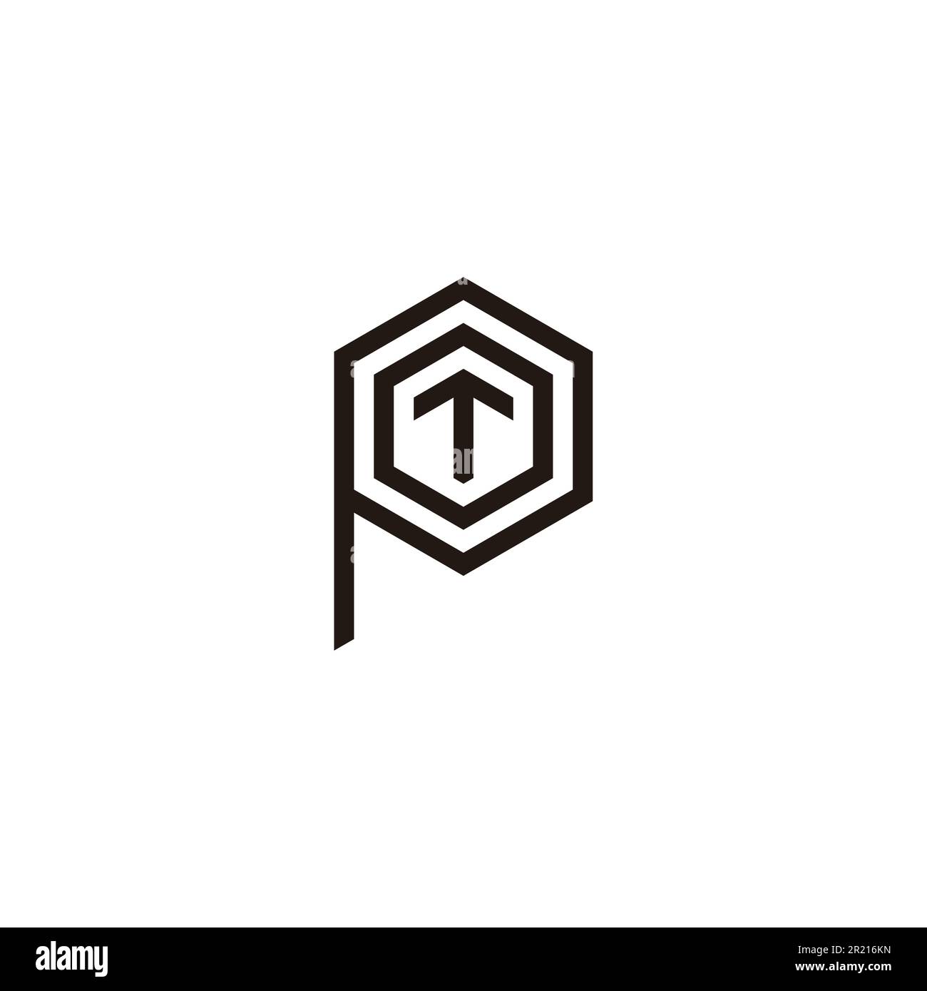 Letter T, o and P hexagon geometric simple symbol logo vector Stock ...