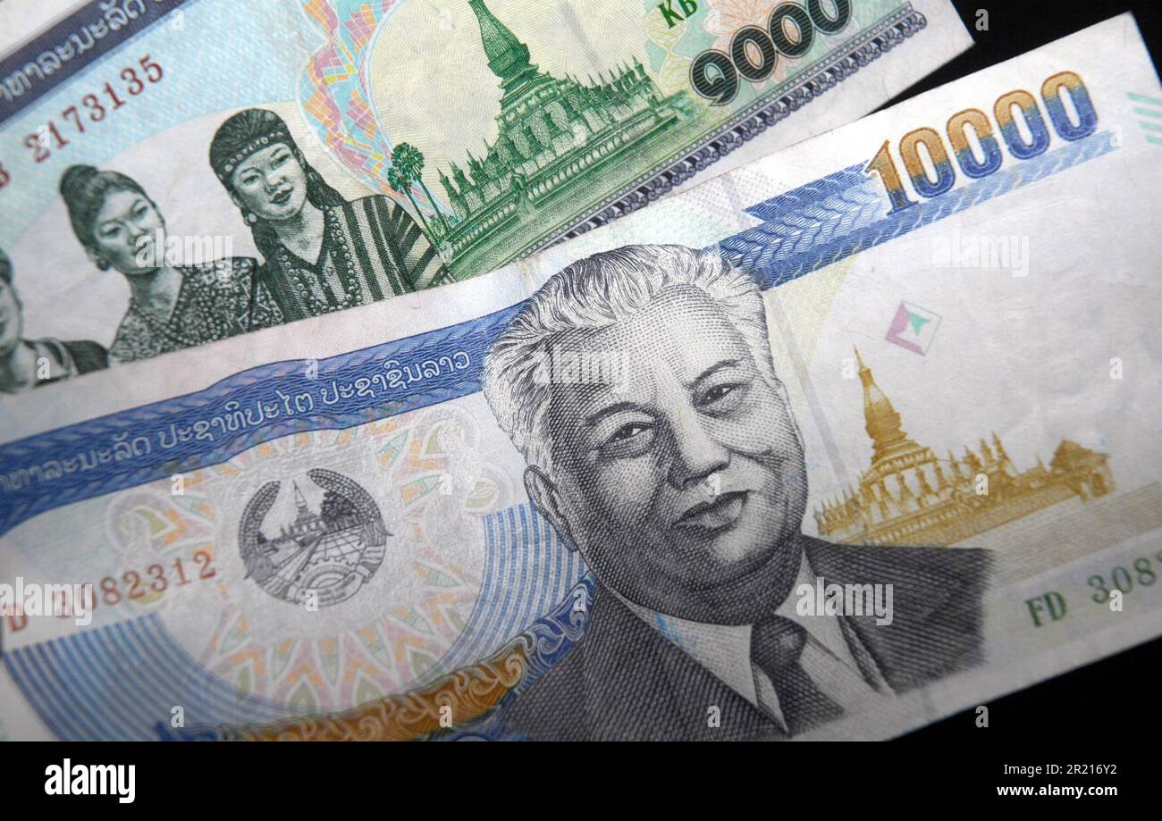 The Kip, the currency of Laos, a landlocked country in Southeast Asia ...