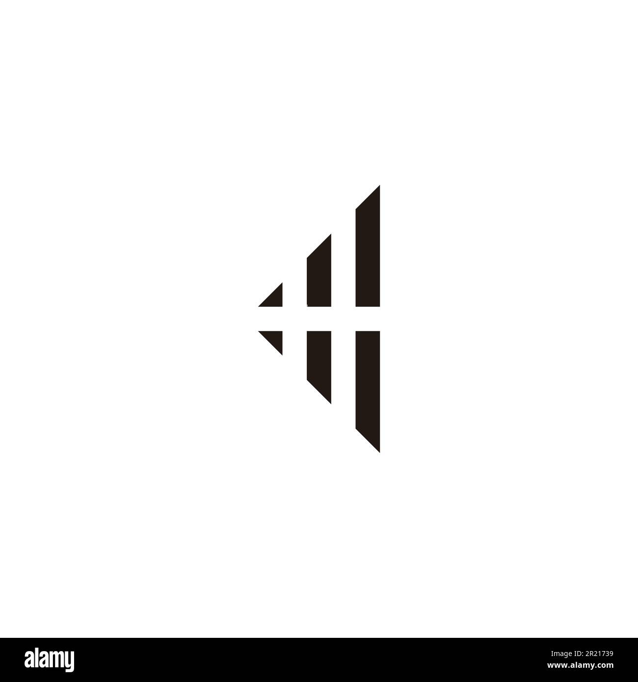 Letter m and w outlines, triangle geometric simple symbol logo vector ...