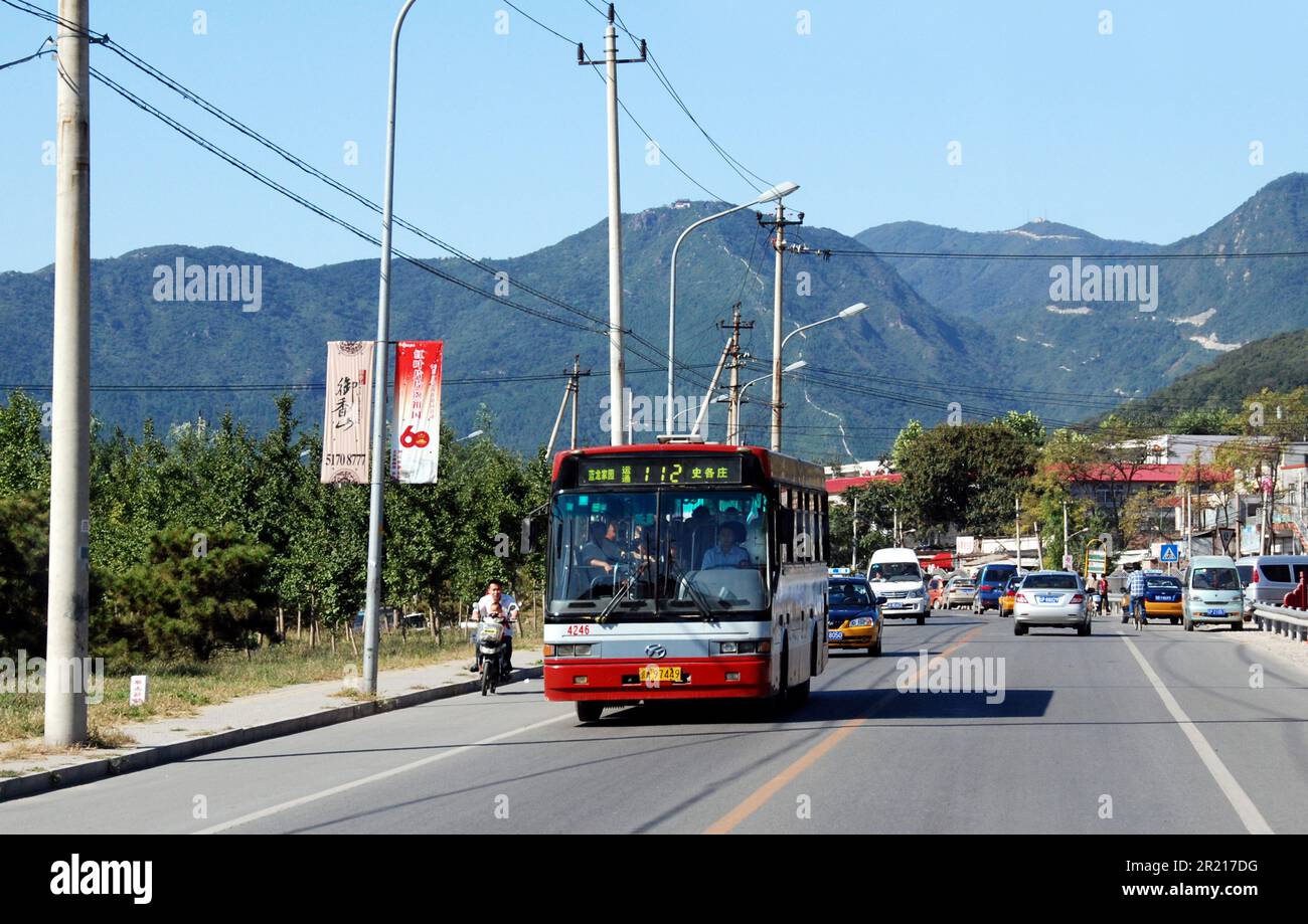 Xiangshan [Fragrant Mountain] - A bus on the road to Xiangshan, China ...