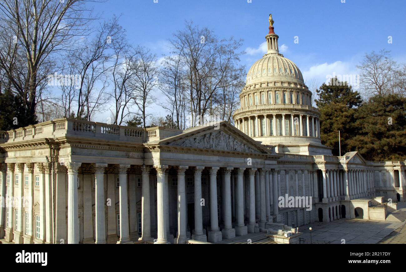 A replica of the Congress Building, Washington DC, at the Beijing World ...