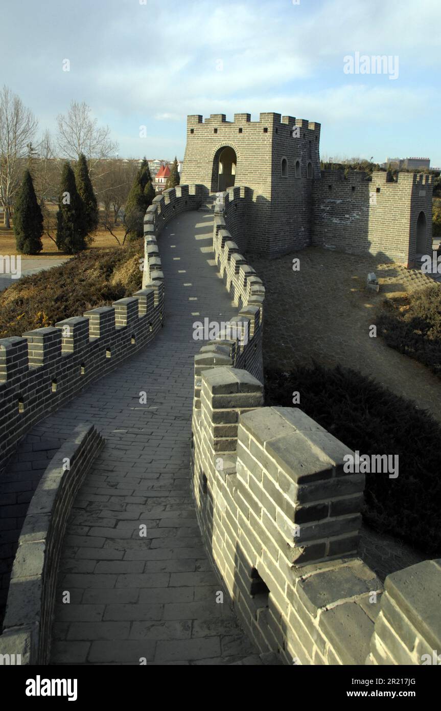 model of the Great Wall at the Beijing World Park Stock Photo - Alamy