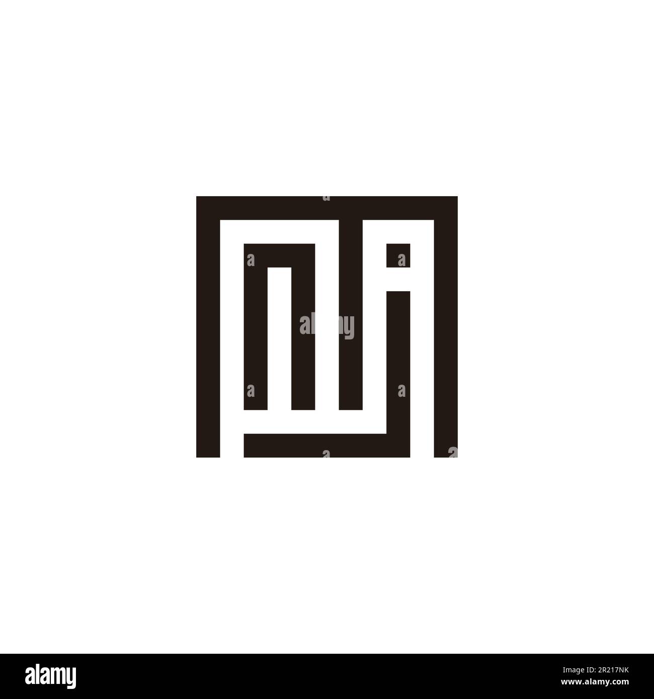 Letter M, n and j square geometric simple symbol logo vector Stock ...