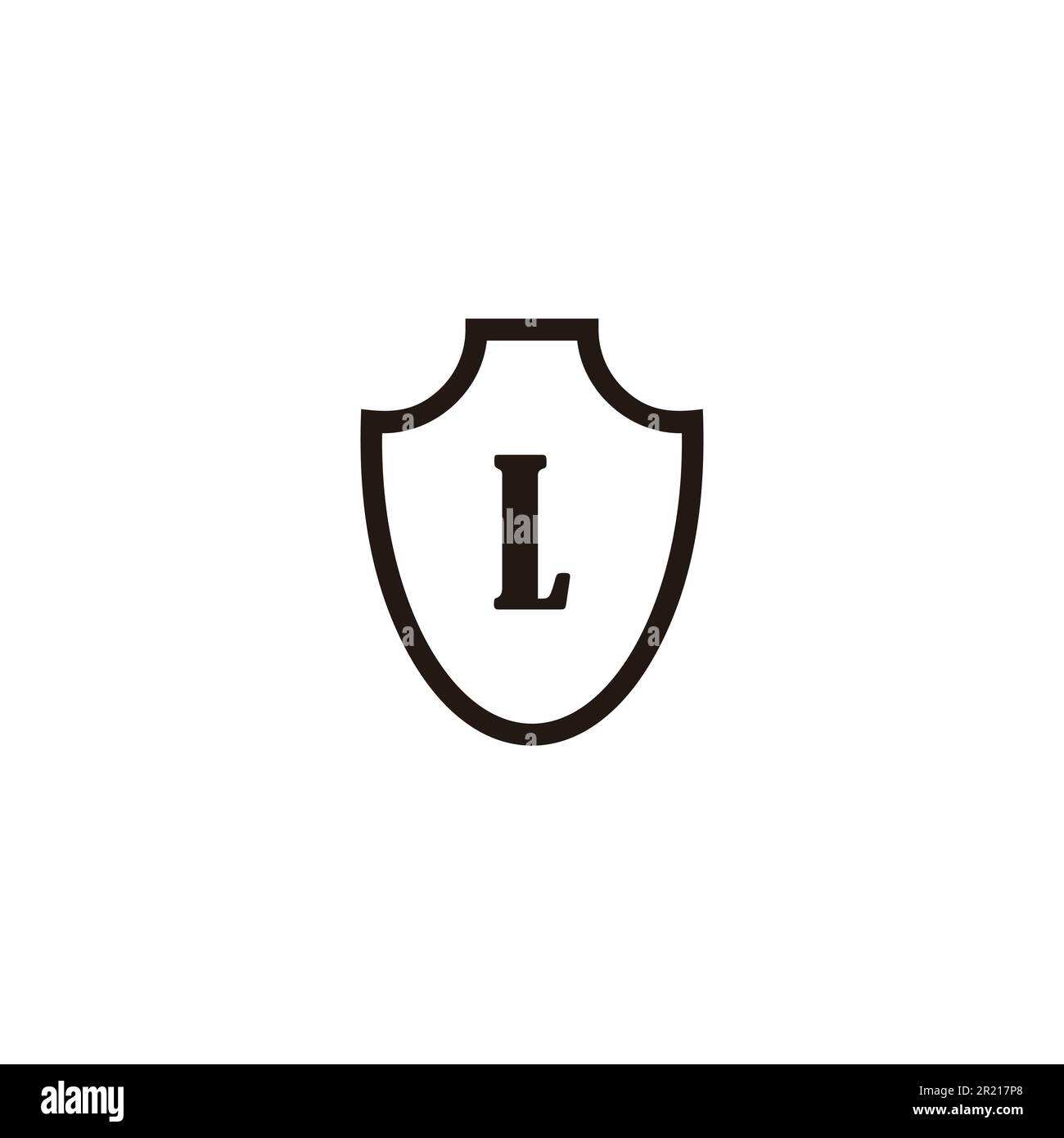 Letter L shield, line geometric symbol simple logo vector Stock Vector ...