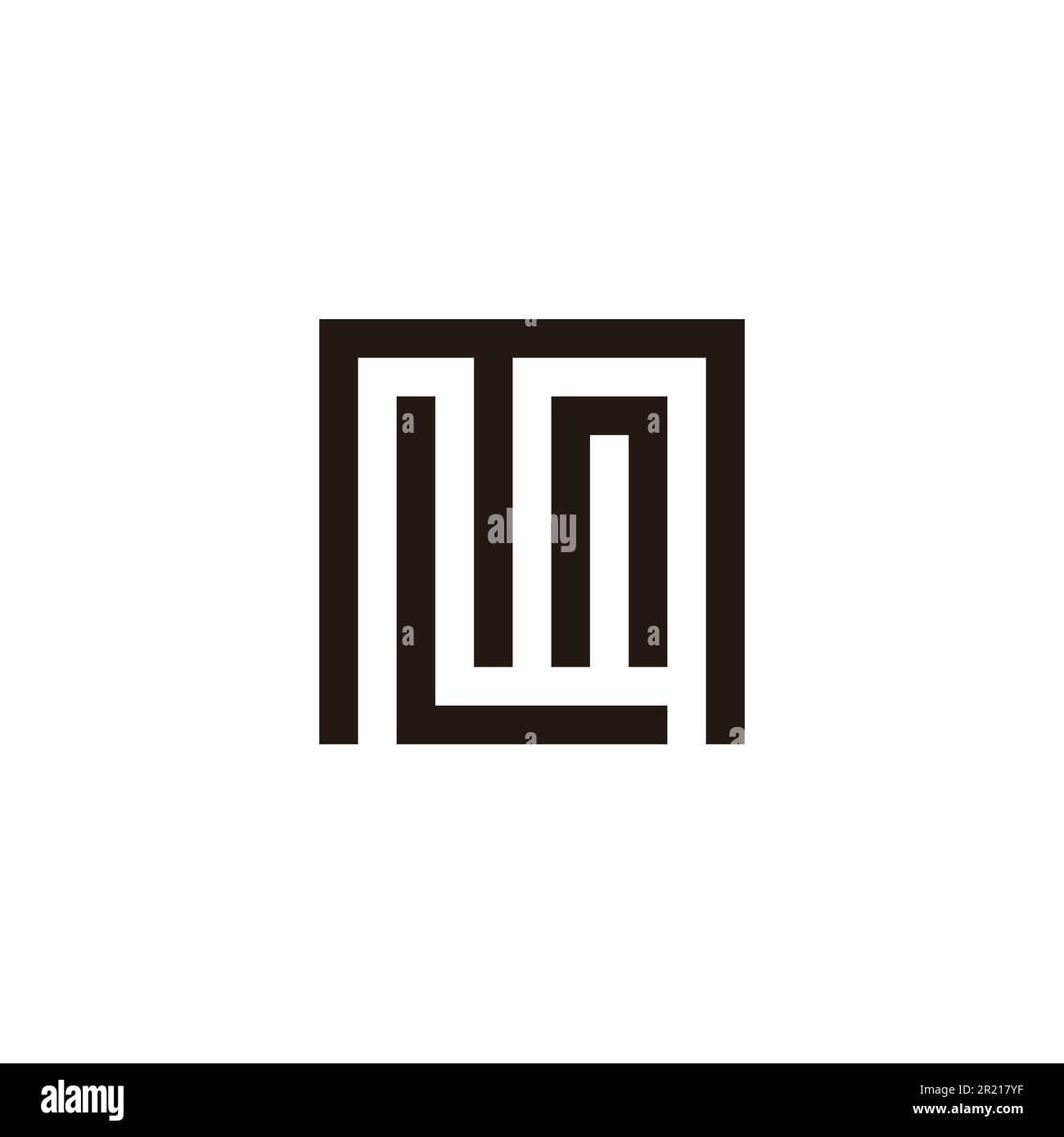 Letter M, L and n square geometric symbol simple logo vector Stock ...