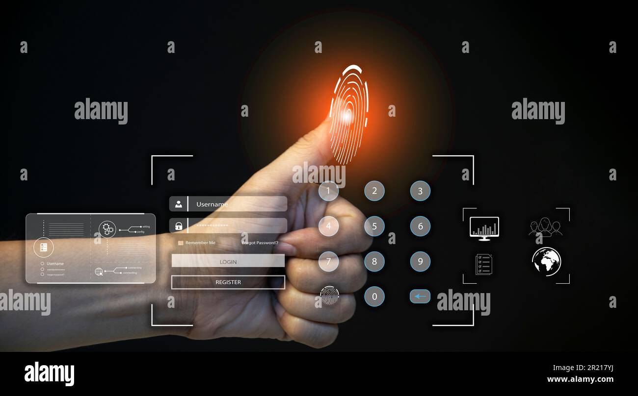 concept of system login To protect security and collect user data Stock ...