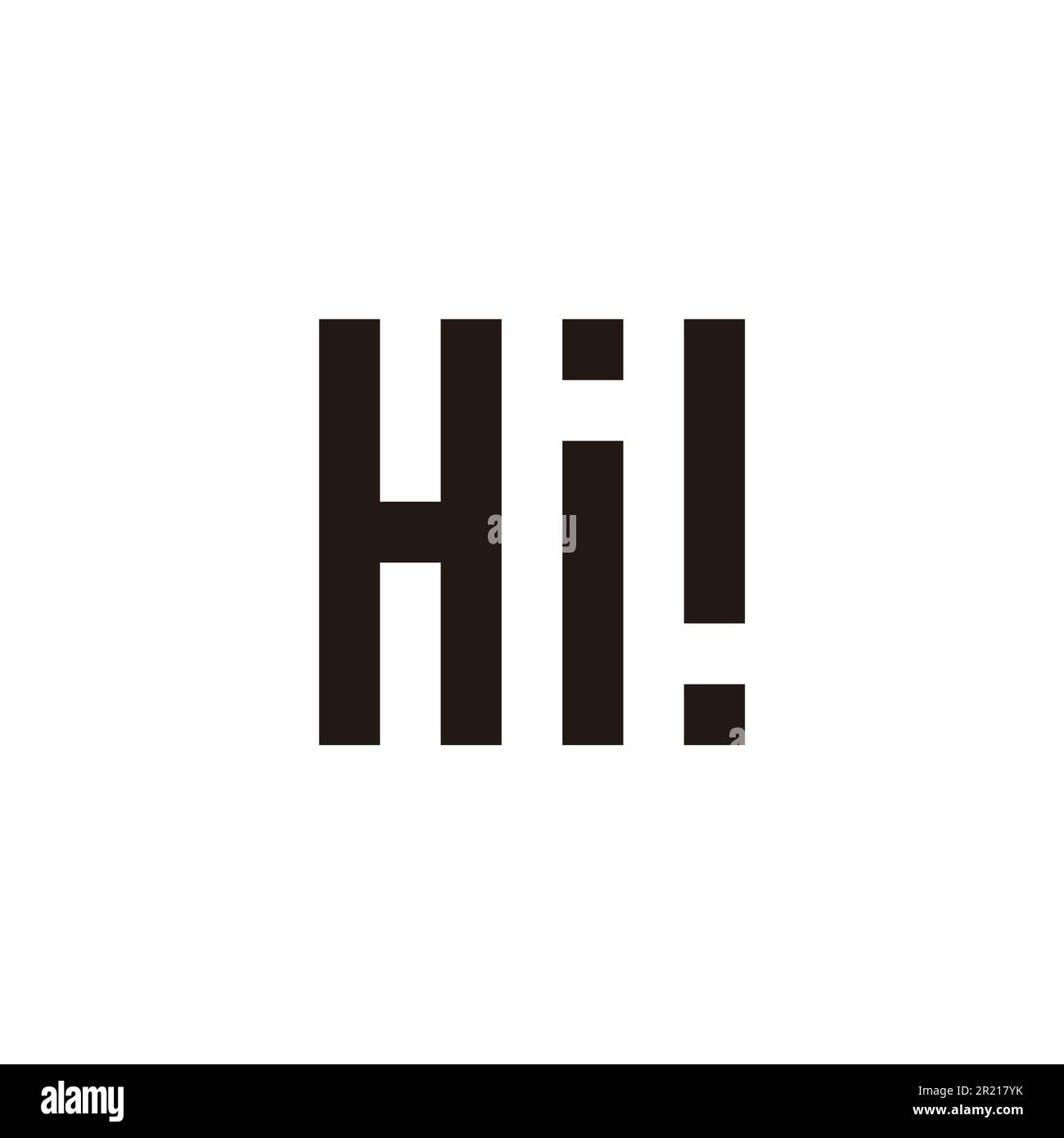 Letter, 'Hi!", square geometric symbol simple logo vector Stock Vector ...