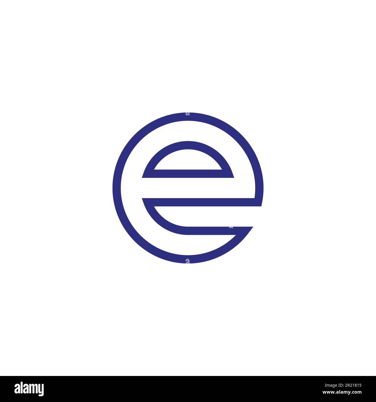 Letter e circle, line geometric symbol simple logo vector Stock Vector ...