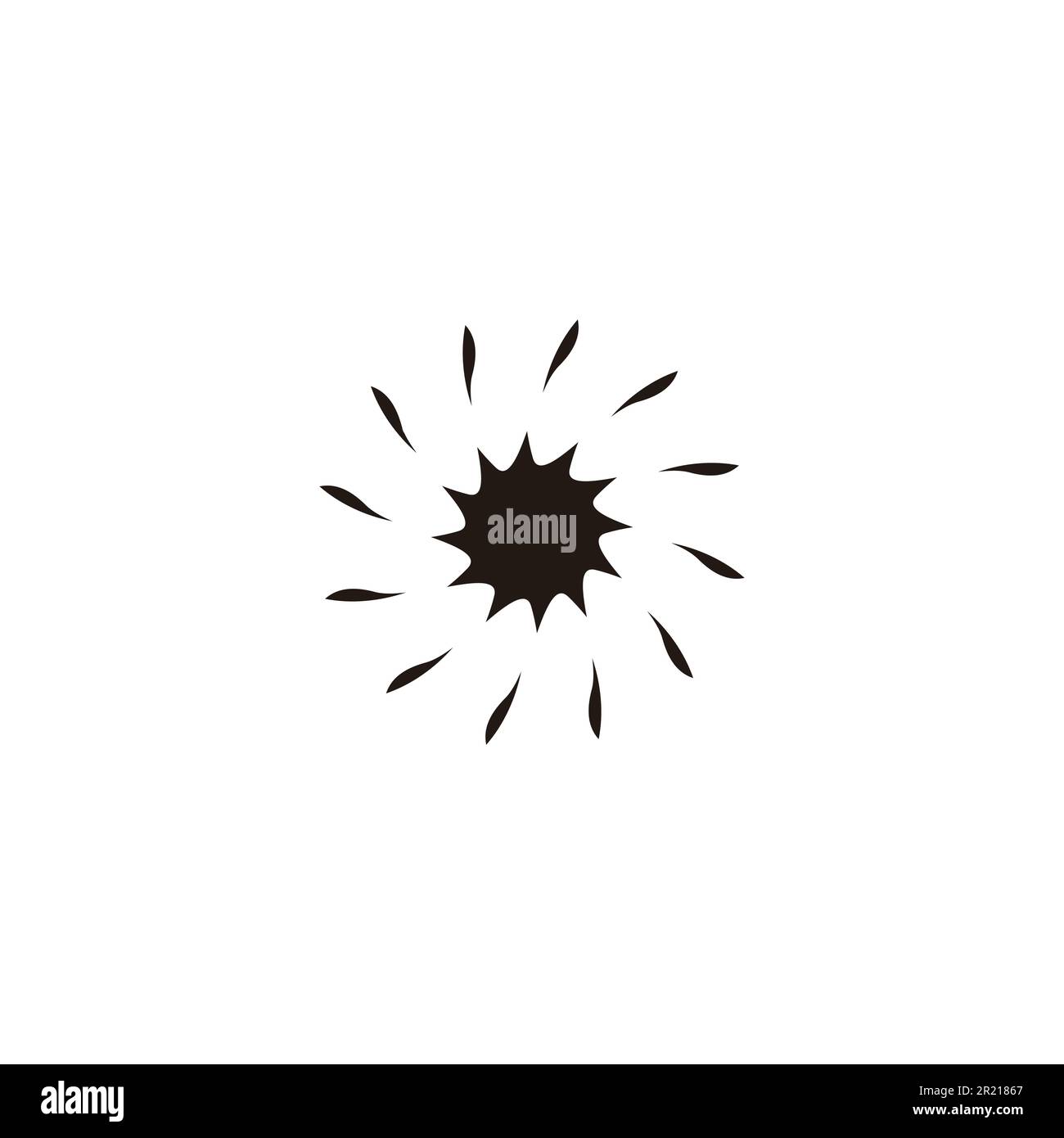 Sun; splashes; round geometric symbol simple logo vector Stock Vector ...