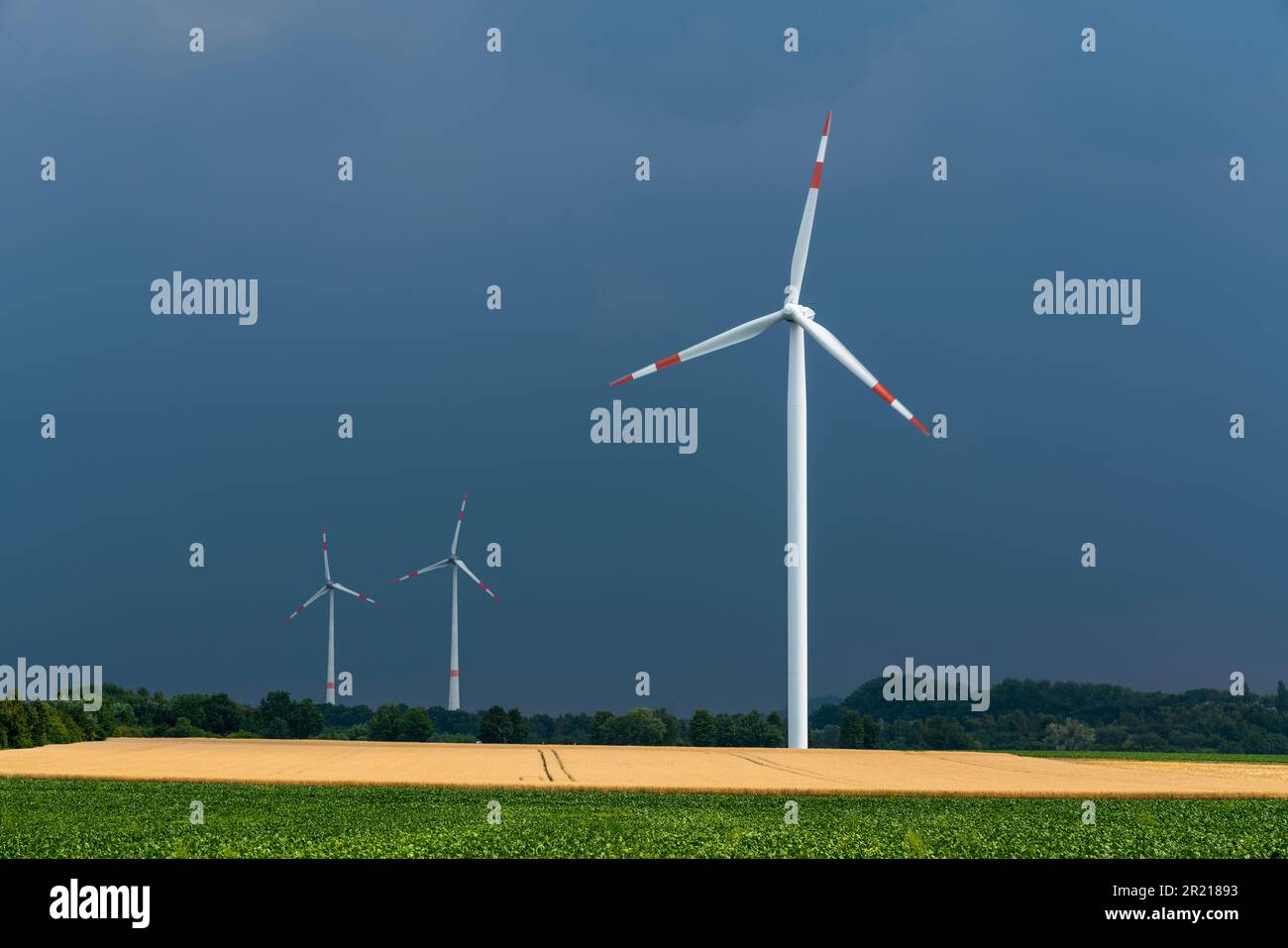 wind turbines in rainy weather Stock Photo - Alamy
