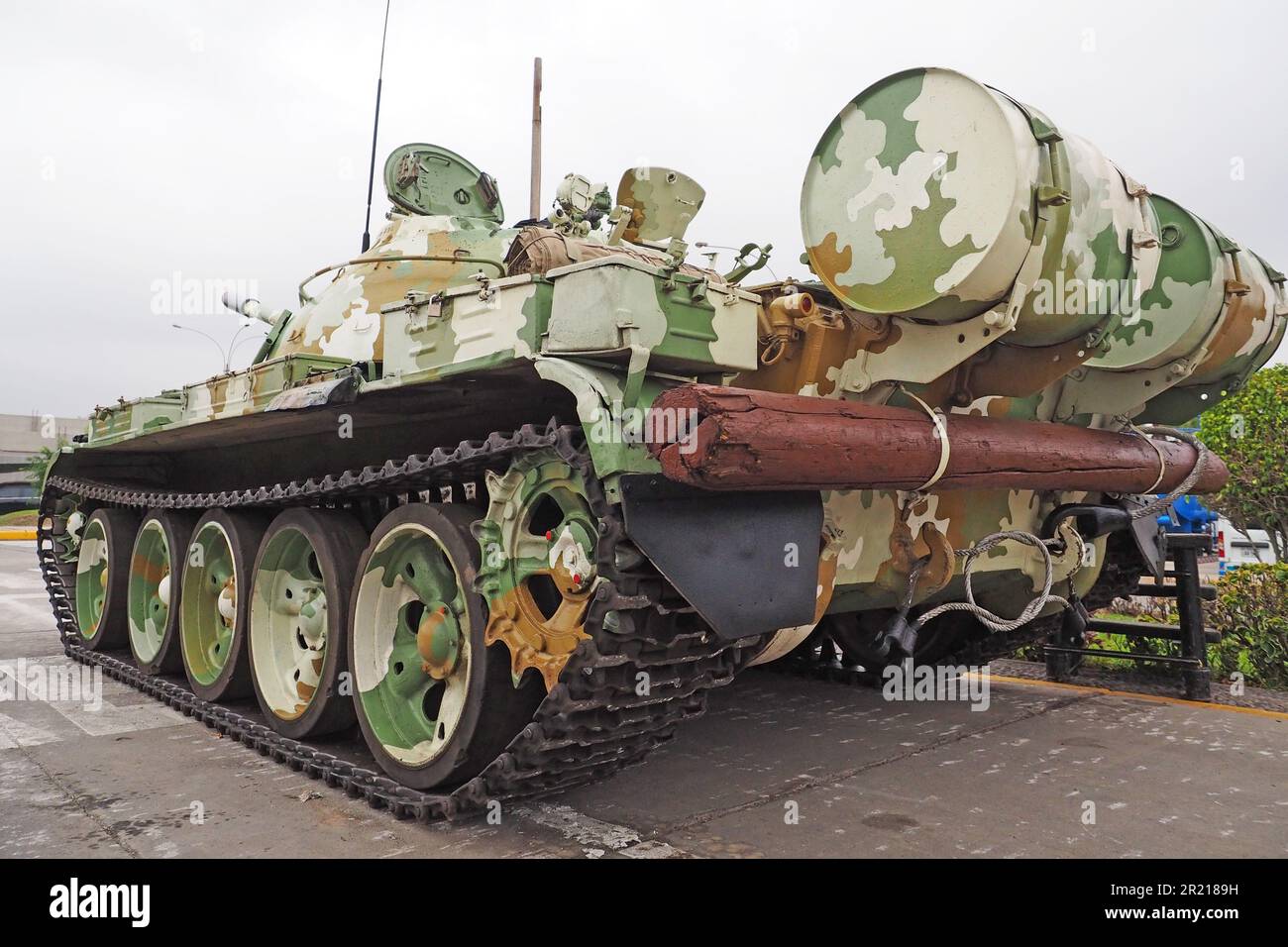 T-55 Russian tank of the Peruvian army displayed at the 9th edition of ...