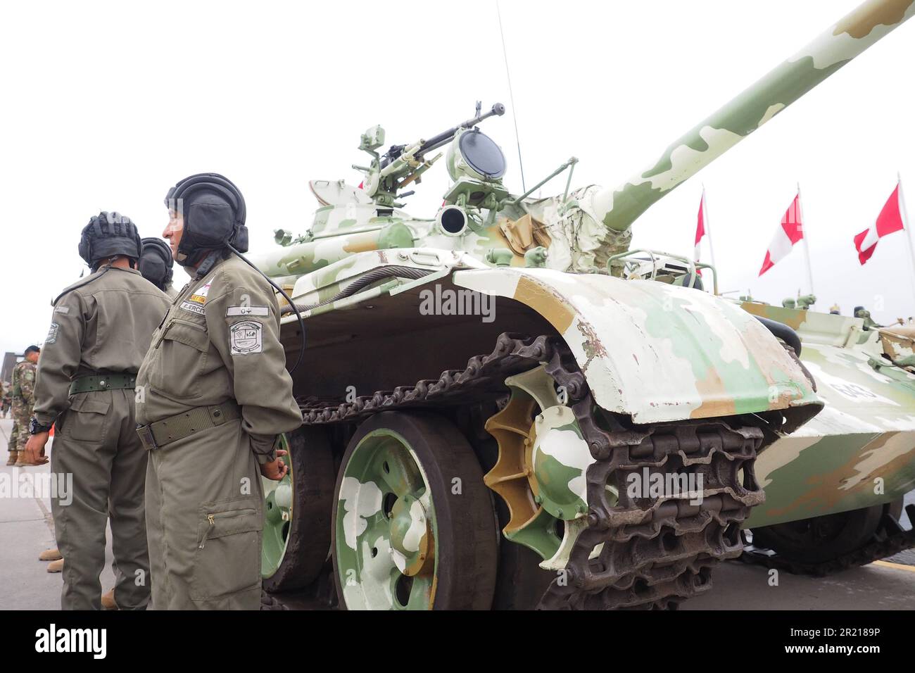T-55 Russian tank of the Peruvian army displayed at the 9th edition of ...
